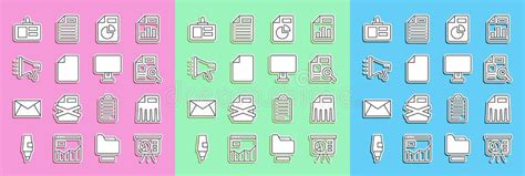 Set Line Board With Graph Paper Shredder Document Chart File