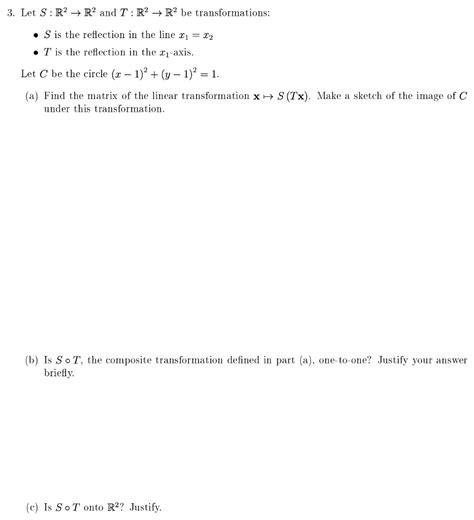 Solved Find The Matrix Of The Linear Transformation X S Chegg