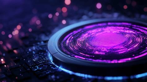 Digital Core Illumination Futuristic Technology Vibrant Energy Glowing Circuits Data Flow