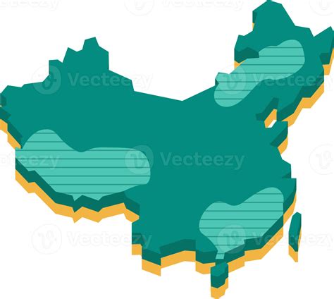 3d Map Of China 11675573 Png