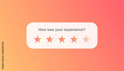 Star Rating Feedback Widget Ui Design Element Concept With Five Stars