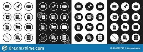 Set Scotch Delete File Document Coffee Cup Flat Laptop And Cross Mark On Screen File Paper
