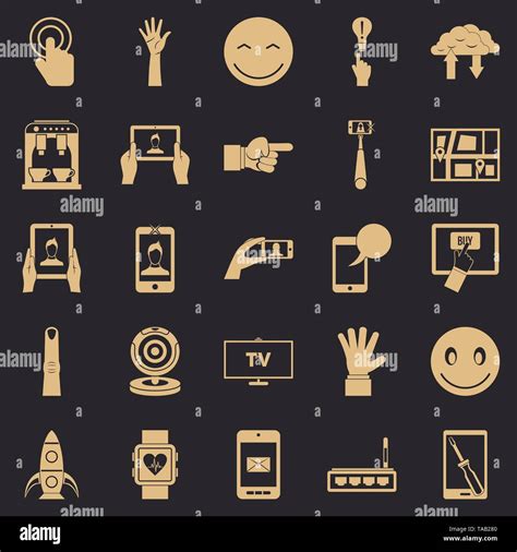 Touch Screen Icons Set Simple Style Stock Vector Image Art Alamy