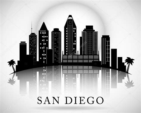 San Diego Skyline City Silhouette — Stock Vector © Marisa 118064598