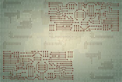 Premium Vector Drawing Modern Electronic Circuit And Binary Code