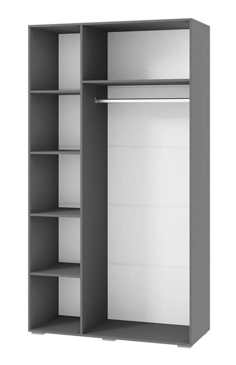 Шкаф распашной трехдверный Альмерия ШК 1200 с 3 мя зеркалами серый графит бархат серый Серый