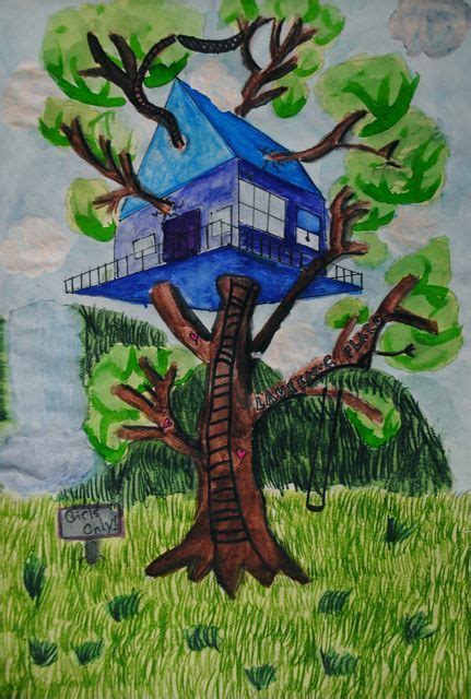 Pt Perspective Tree House Perspective Art Elementary Art Projects Middle Babe Art Projects