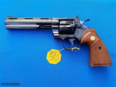 Colt Python Factory Engraved A Inch Blue Circa W Presentation Case Unfired