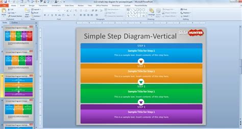 Free Simple Step Diagram For PowerPoint