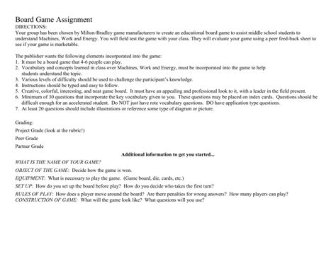 Board Game Assignment