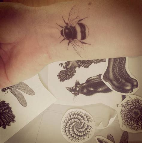 Bumble Bee Temporary Tattoo Ali Chappell Bates Art