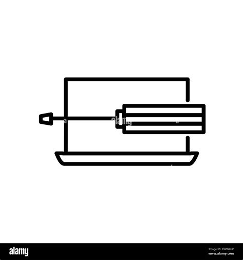 Repairing Laptop Icon Flat Set In Black And White Color Outline Vector