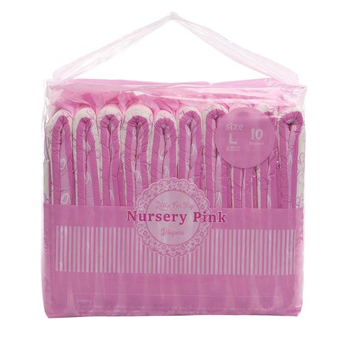 Littleforbig Adult Diaper Nursery Pink Diapers 10 Pieces