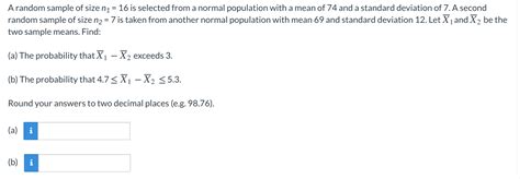 solved a random sample of size n1 16 is selected from a
