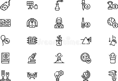 Science Fair Icons Collection Is A Vector Illustration With Editable Stroke Stock Vector