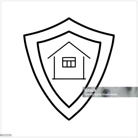 격리된 방패 안전 아이콘입니다 하우스 플랫 클랩 아트 벡터 스톡 일러스트레이션 Eps 10 0명에 대한 스톡 벡터 아트 및 기타 이미지 Istock