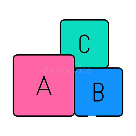 Letters Cubes Icon Color Illustration Stock Illustration Illustration Of History Literature