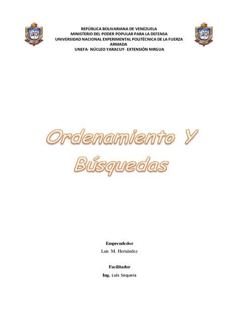 Métodos De Ordenamiento Pdf Archivo De Computadora Algoritmos