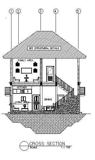 Cross Section Details Of G1 House Autocad Dwg Drawing