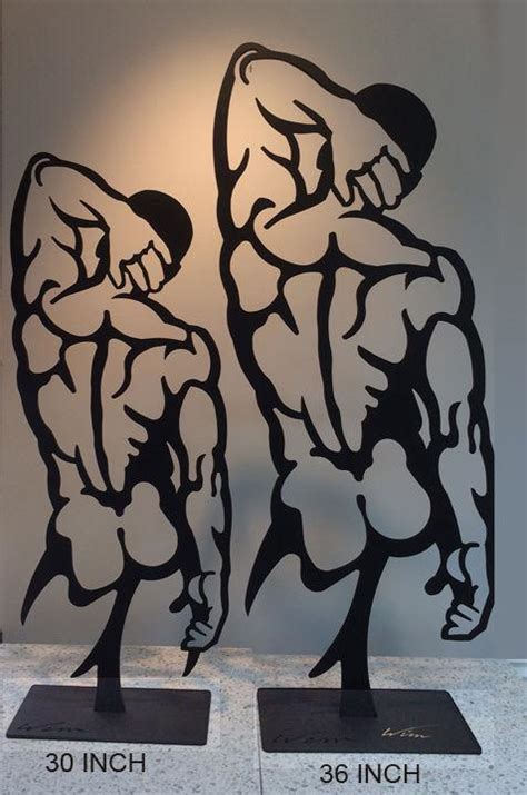 Male Nude Gay Art Steel Sculpture Max Back 36 Inches By Wim Griffith