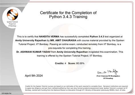 Nandita Verma On Linkedin Python Pythonprogramming Achievement Continuouslearning Iitbombay