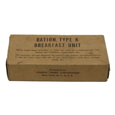 Ration Type K Breakfast Unit 1st Type