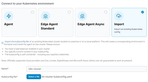 Import An Existing Kubernetes Environment Portainer Documentation
