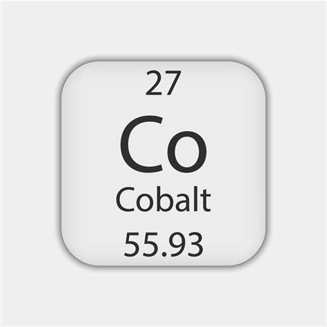 Cobalt Symbol Chemical Element Of The Periodic Table Vector