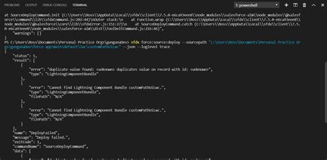 Salesforcedx Deploy Lightning Web Component Is Getting Failed With Error Json Loglevel