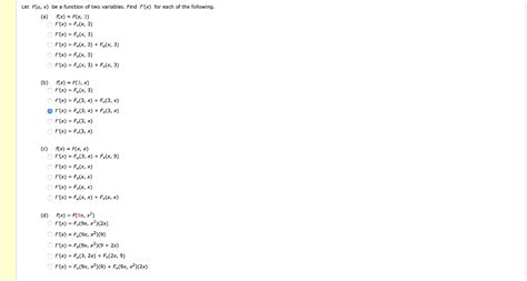 Solved Let F U V Be A Function Of Two Variables Find Chegg Com