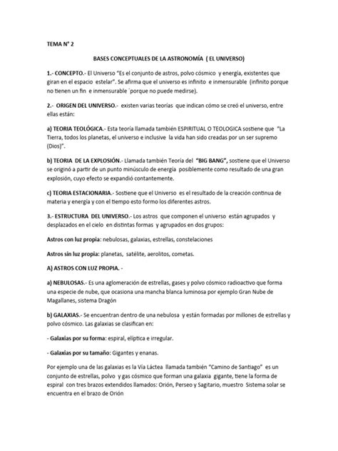 Origen Y Estructura Del Universo Pdf Universo Estrellas
