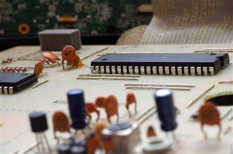 An Electronic Integrated Circuit On Board Stock Image Image Of Circuit Chip 277608829