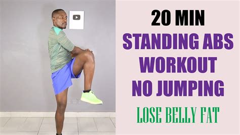 20 Minute Standing Abs Workout No Jumping Lose Belly Fat At Home Youtube