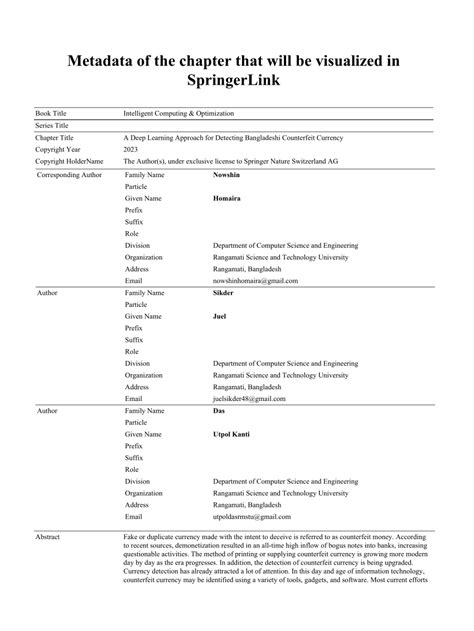 Pdf A Deep Learning Approach For Detecting Bangladeshi Counterfeit Currency