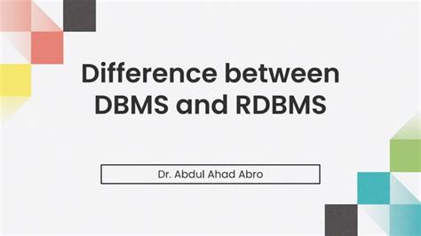 Dbms And Rdbms Pptx Databases Computer Software And Applications