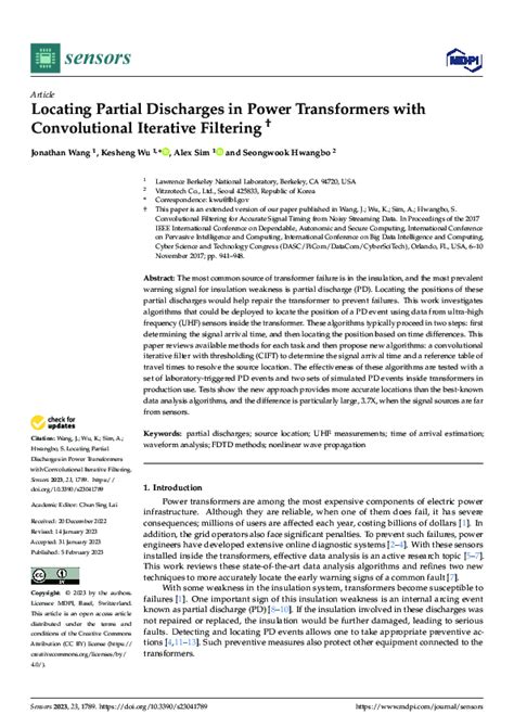 Pdf Locating Partial Discharges In Power Transformers With