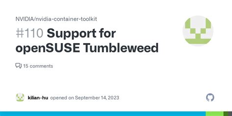 support for opensuse tumbleweed · issue 110 · nvidia nvidia container