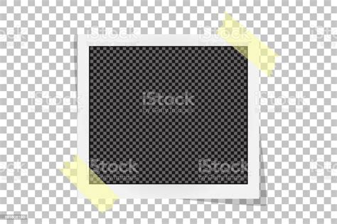 투명 한 배경에 고립 된 그림자와 함께 끈 적 테이프에 사각 프레임 템플릿 벡터 일러스트 레이 션 0명에 대한 스톡 벡터 아트