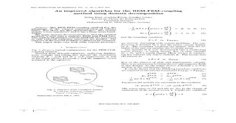 An Improved Algorithm For The Bem Fem Coupling Method Using Domain