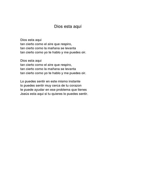 Dios Esta Aqui Letra Pdf