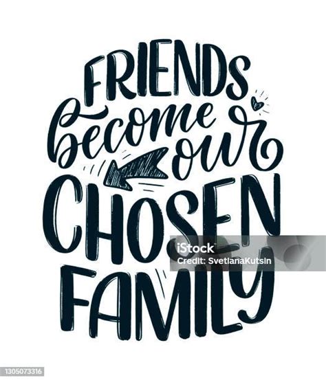 친구에 대한 현대 서예 스타일의 손으로 그린 글자 인용 인쇄 및 포스터 디자인 슬로건 벡터 Friendly House Charity에 대한 스톡 벡터 아트 및 기타