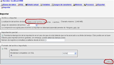 Cómo importar una base de datos usando phpMyAdmin desde Plesk