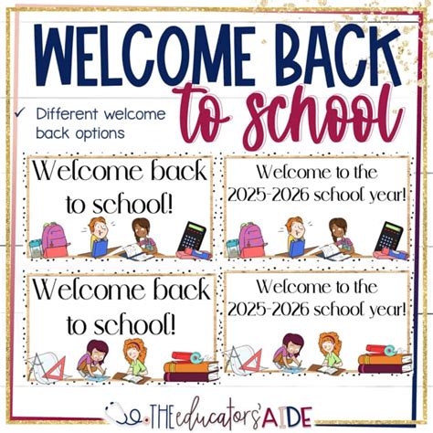 Welcome Back To School Slides By The Educators Aide Tpt