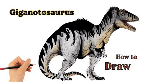 How To Draw The Giganotosaurus From Jurassic Park Institute Youtube