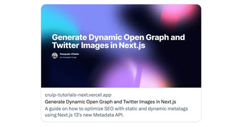 generate dynamic open graph and twitter images in next js cruip