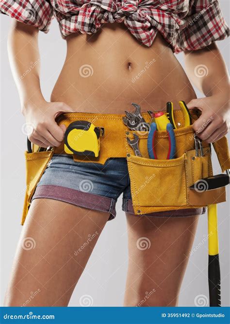 Closeup Of Woman With Tools Stock Photo Image