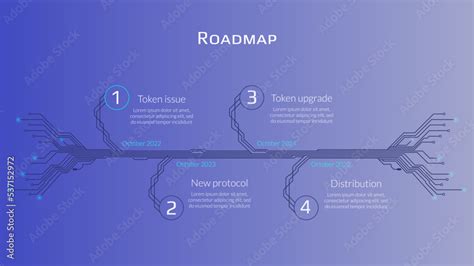 Roadmap For Cryptocurrency Or Digital Technology Site On Violet Background Horizontal