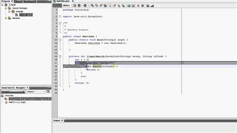 Netbeans Java Tutorial Linear Search 3 Youtube