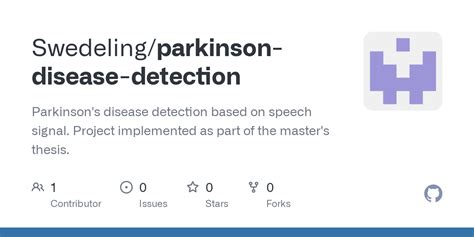Github Swedeling Parkinson Disease Detection Parkinson S Disease Detection Based On Speech
