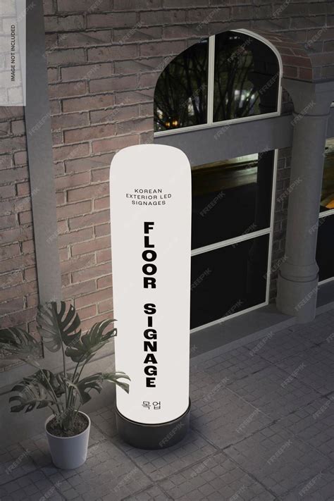 한국 바닥 간판 목업 원근법 프리미엄 Psd 파일